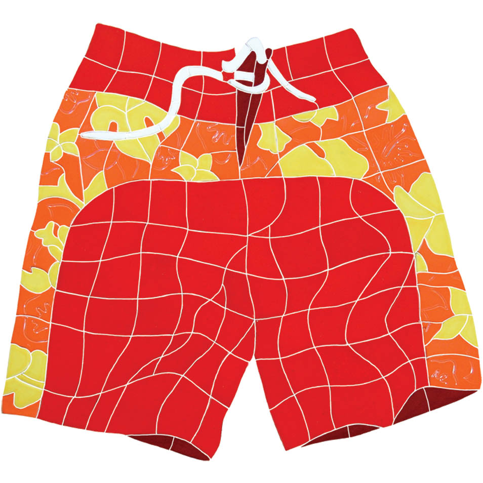 BOARD SHORTS RED (BSHREDOM) 20"x21" - POOLS & SURFACES DISTRIBUTOR