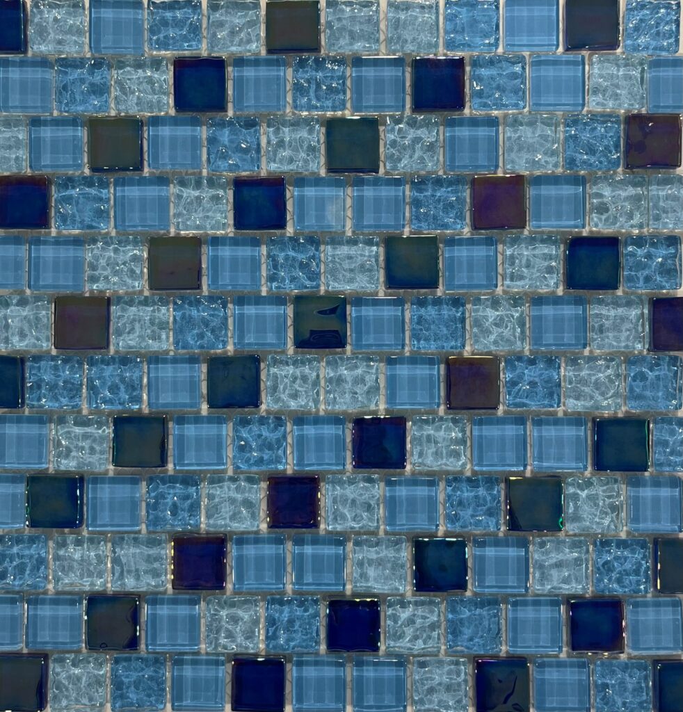 BISCAYNE BLUE 1X1 GLASS TILE - POOLS & SURFACES DISTRIBUTOR