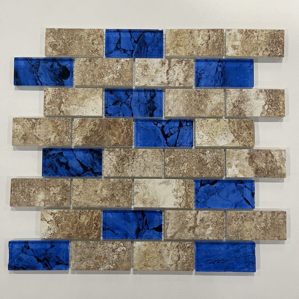 GLASS TILE COBALT/ BROWN 1.5 X 3 - POOLS & SURFACES DISTRIBUTOR