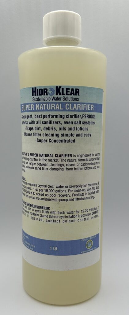 SUPER NATURAL CLARIFIER BY HIDROKLEAR 1 QUART - POOLS & SURFACES ...